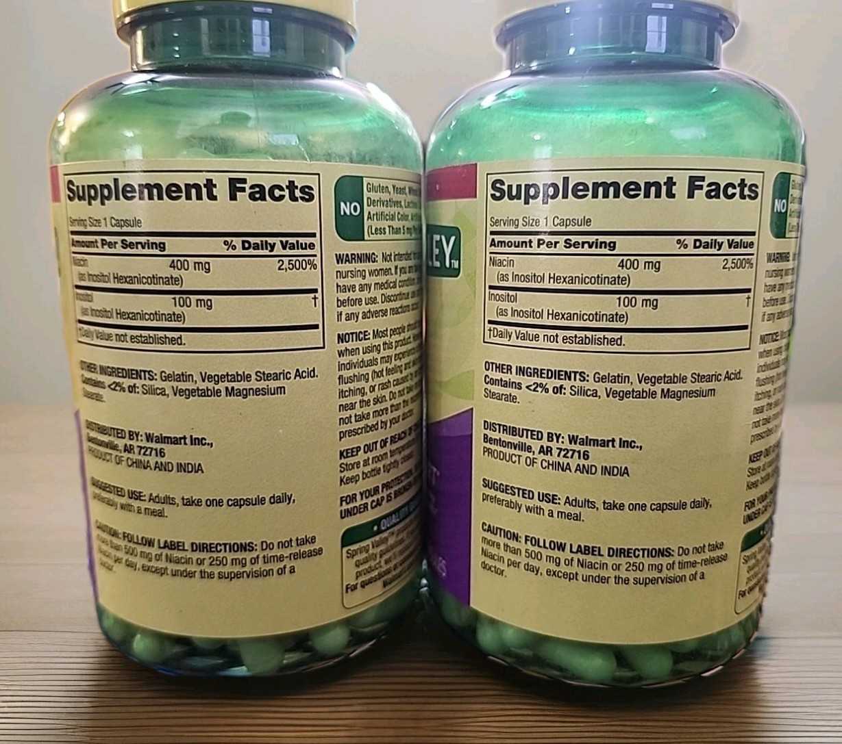 2 PACK - Spring Valley Niacin Metabolism Support 240 Capsules 500mg ...