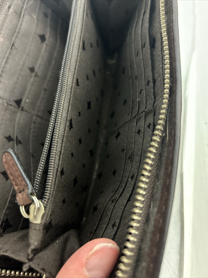 Fossil Key-Per Wallet Floral Print Zip Around Leather Trim Blue Pink ...