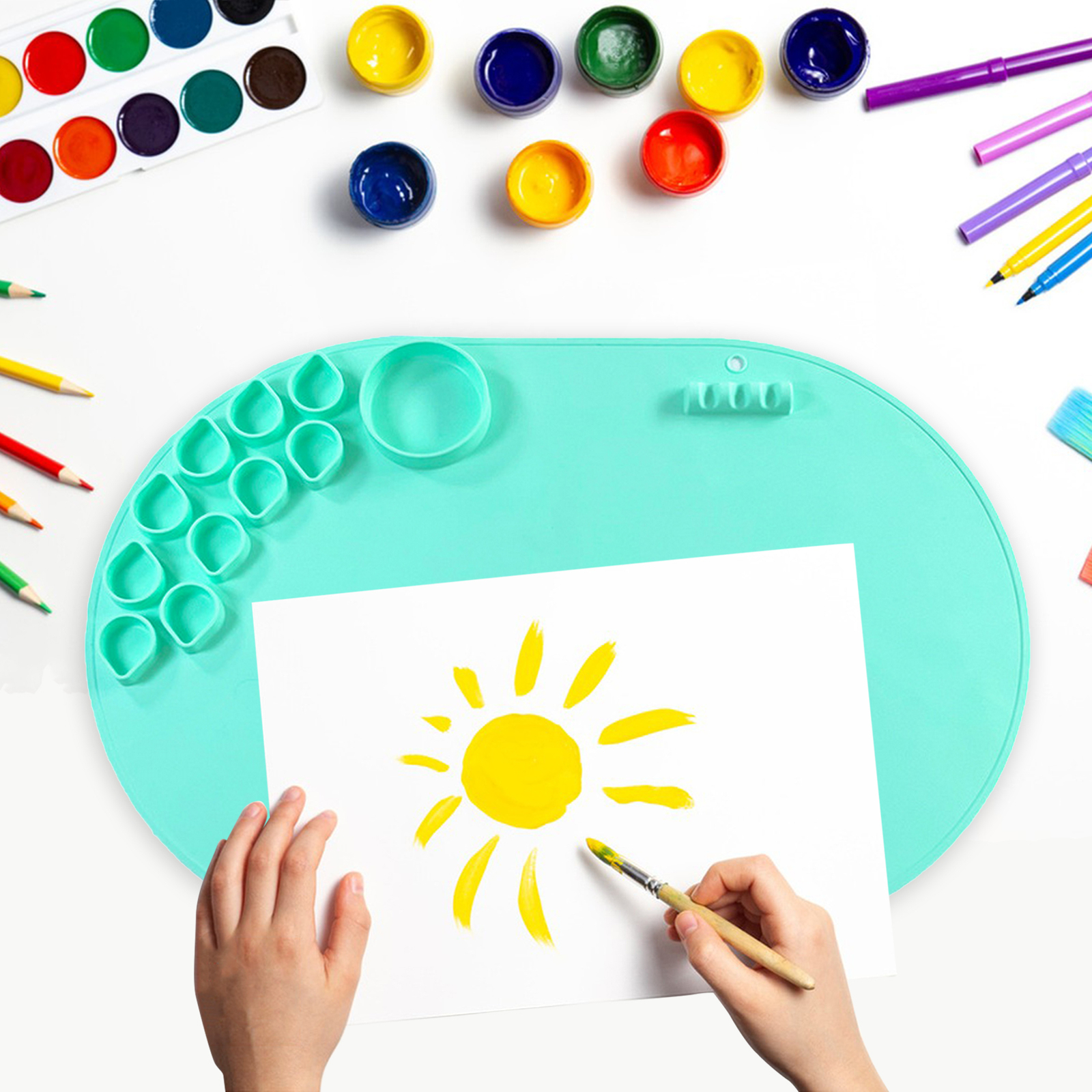 Silicone Craft Mat Waterproof Toning Drawing Mat Silicone Palette ...