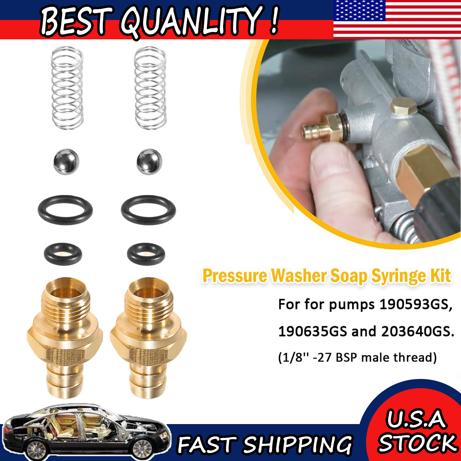 Pressure Washer Chemical Soap Injector Kit for Briggs Stratton 190593GS ...