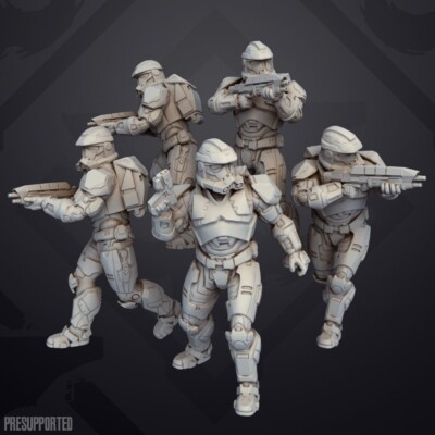 Spartican Clones (5) - Star Wars Legion Scale/Roleplay resin miniatures ...
