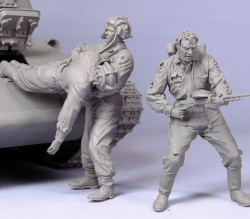 1/35 Resin Figure Model Kit Soviet Soldiers Tank Crew Wounded WW2 War ...