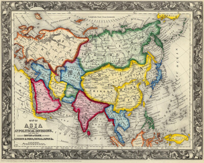 Asia - 1860 - Map Poster | eBay