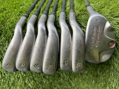 NICE SET OF TAYLORMADE RAC IRONS & HYBRID WITH SENIOR FLEX GRAPHITE ...