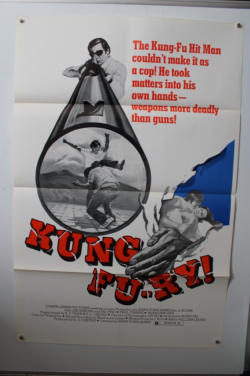 Kung Fury (1977) tri-folded movie poster | eBay