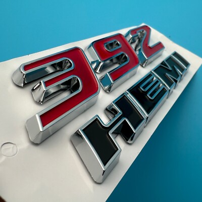 1PC 3D Fender Side 392 Hemi Emblems For SRT Hellcat Badges Black Red ...