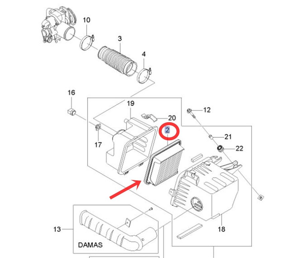 GENUINE AIR ELEMENT-FILTER for GM DAEWOO NEW DAMAS 2009~ #42390026 | eBay