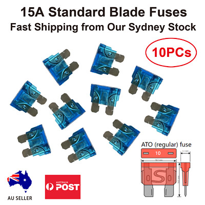 10-Pack 15A Standard Blade Fuses Blue Car Truck Auto Fuses 15 Amp Fuse ...