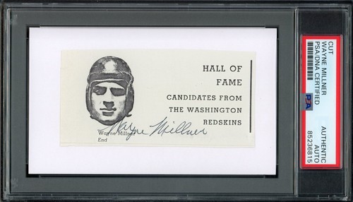Wayne Millner HOF Signed/Auto Cut Photo on 3x5 Card Redskins PSA/DNA ...
