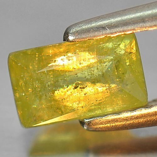 Intense Green Titanium Sphene Red Spark 0.89 Ct. Baguette 7.2 x 4.3 Mm ...