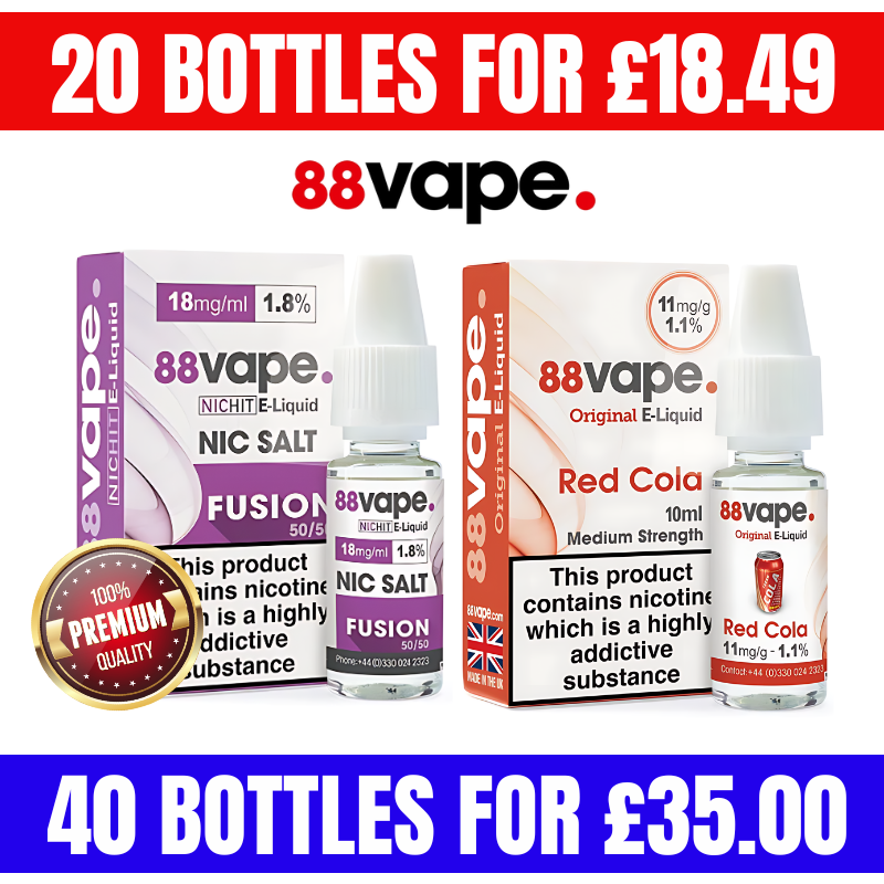 88 Vape E liquid 10ml | Vape Juice All Strengths | 20 & 40 Packs | All ...