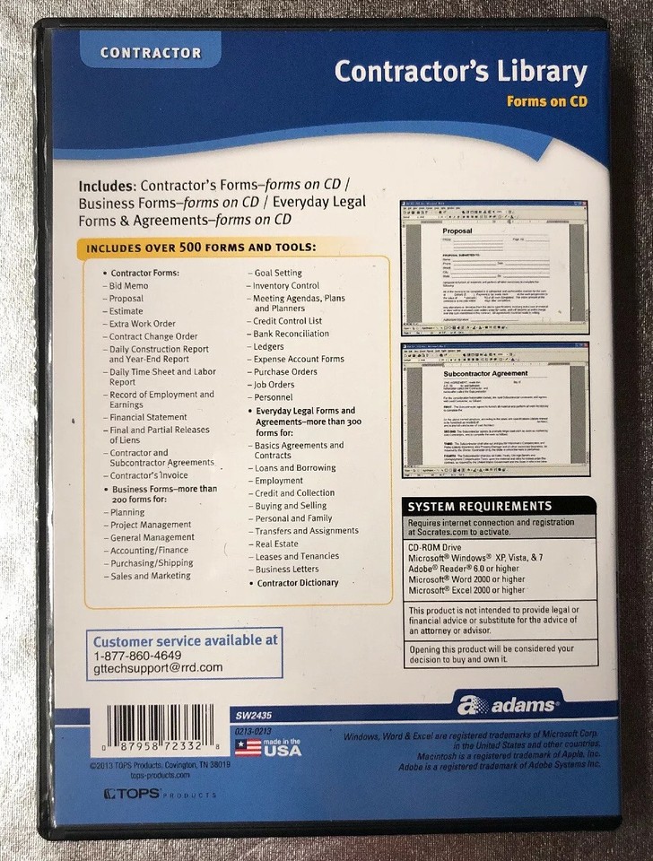 Adams Contractor's Library, Forms on CD (SW2435) Issue Contracts ...