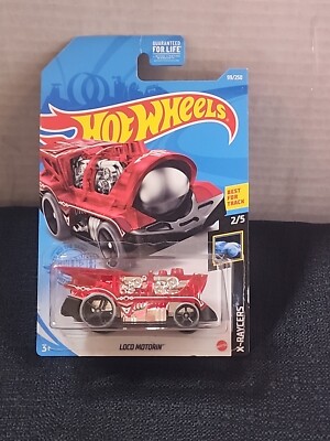 Hot Wheels Loco Motorin X-Racers 2/5 Transparent Red & Chrome Card 99/ ...