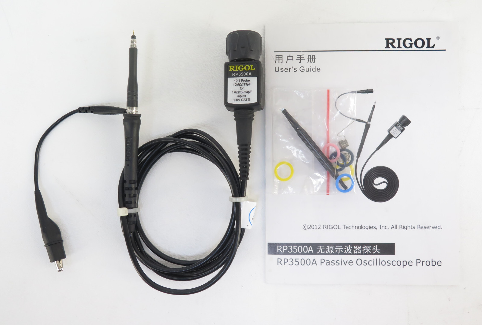 RIGOL RP3500A 10:1, 500 MHz Passive High Resistance Oscilloscope Probe ...