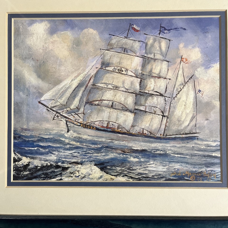 Vintage 1999 John Merlin Tassin Clipper Ship Framed Artwork Print ...