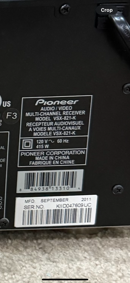 Pioneer VSX-821 AV Surround Receiver m741 | eBay
