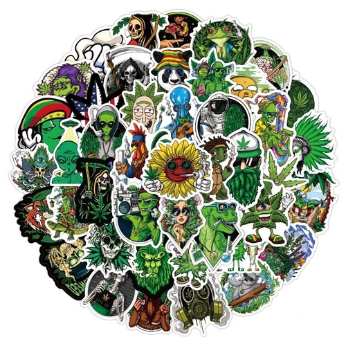 50 PCS 420 Weed Sticker Set [C] Marijuana Yeti Laptop Decals Car Free ...