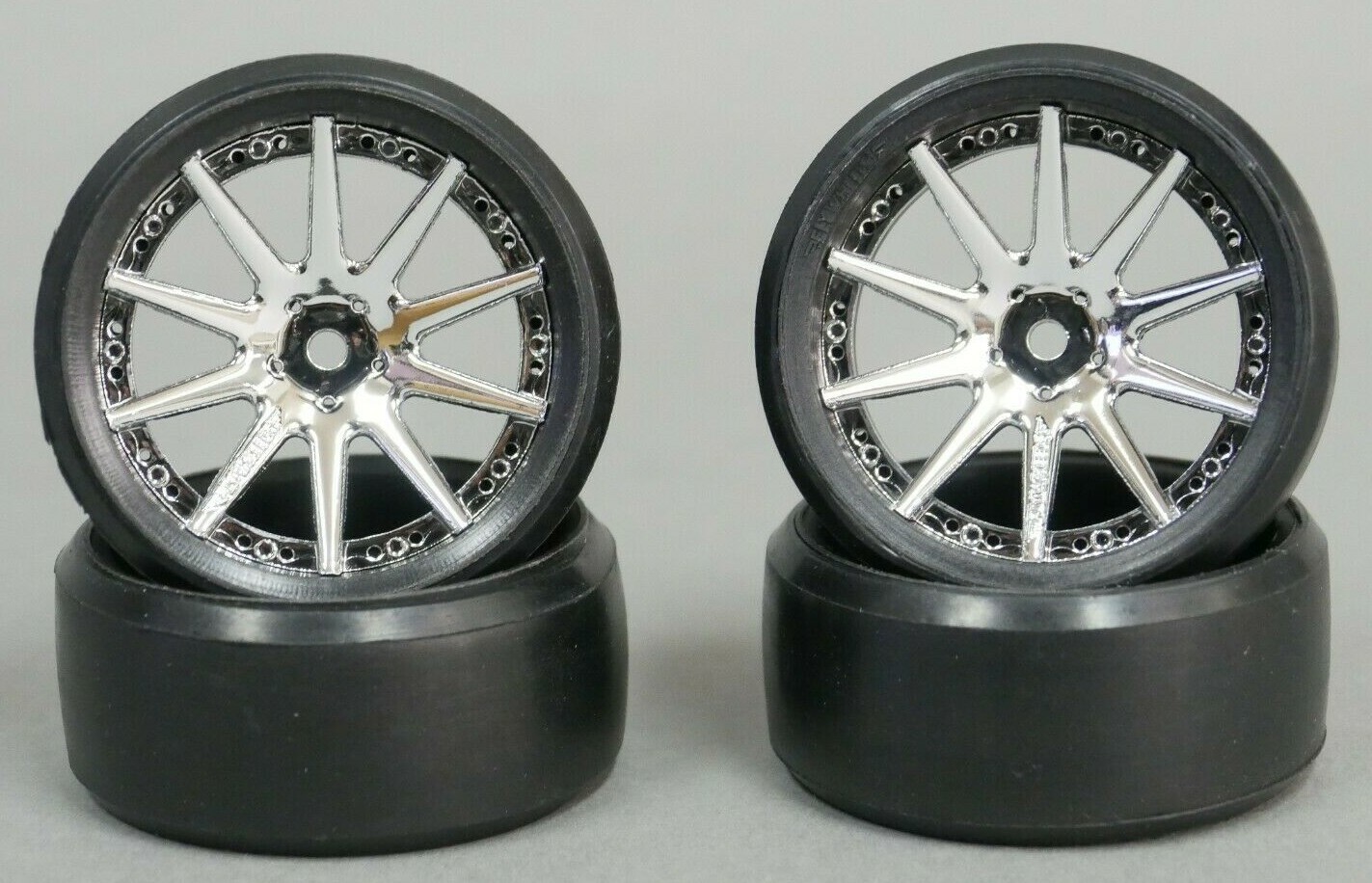 Fly Wheels 1/10 Large 2.2 DRIFT WHEELS 20" 6-9mm 65x28mm BLACK lip CHROME | eBay
