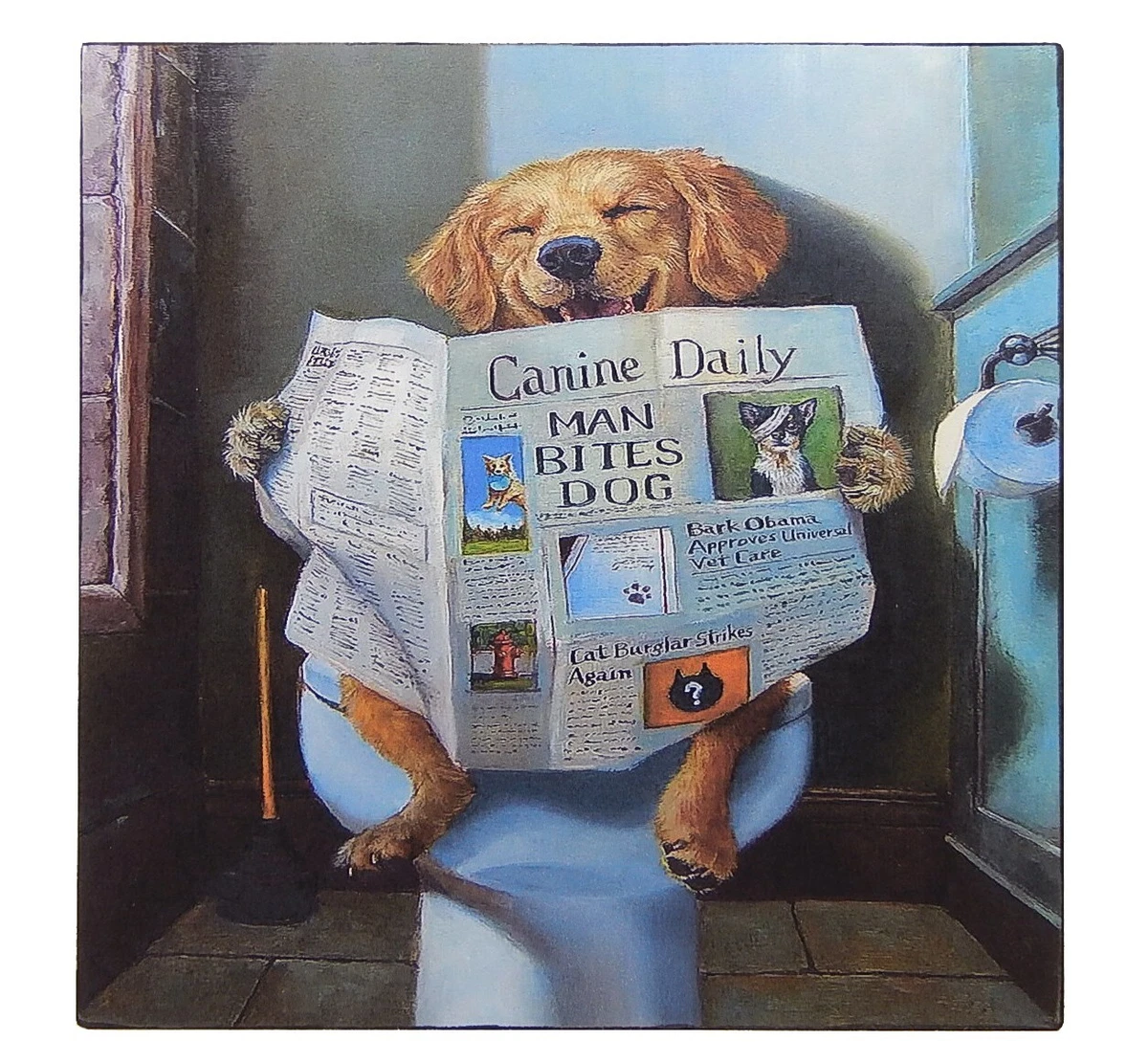 Dog Reading Newspaper
