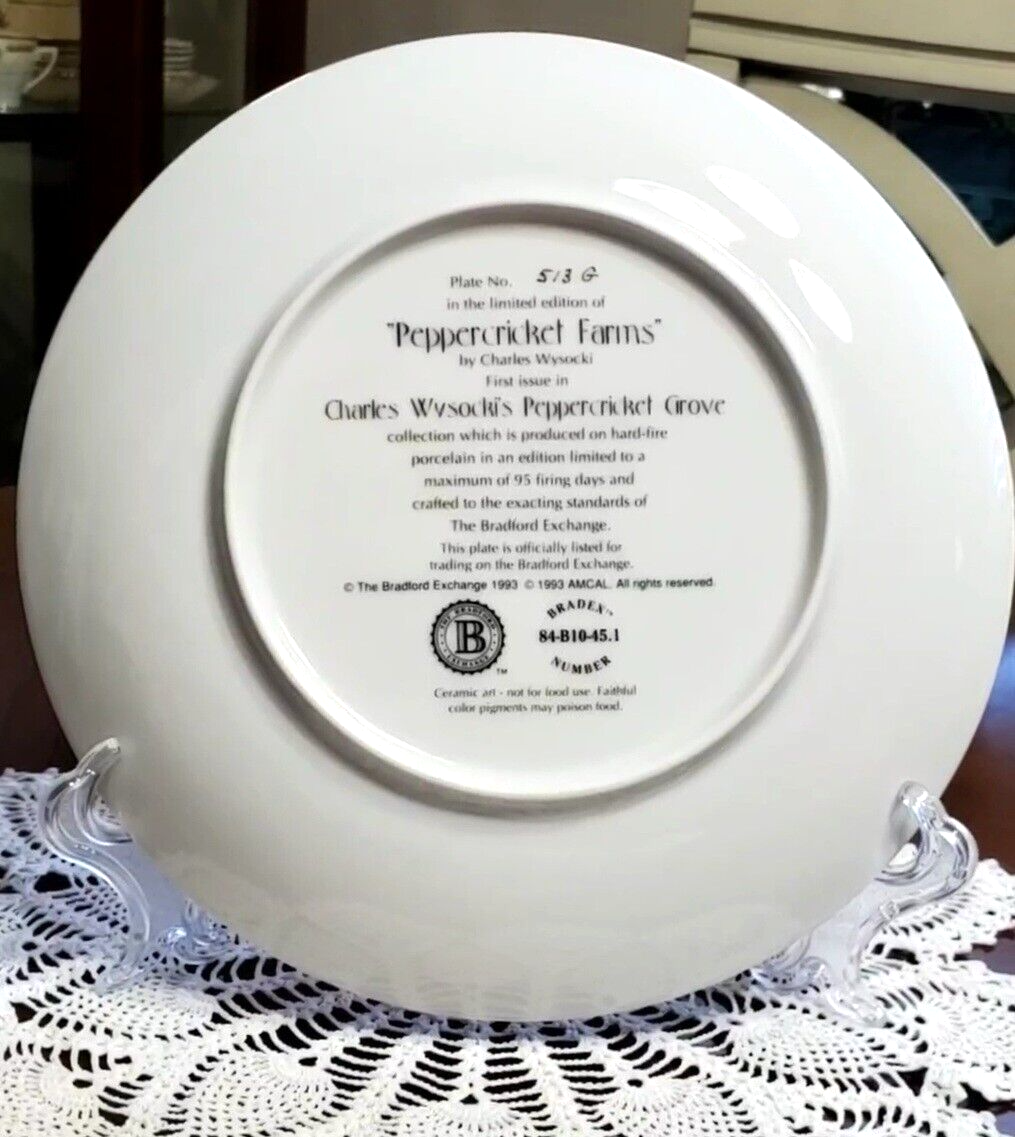 Peppercricket Farms Grove Plate Charles Wysocki Antique Shop First in ...