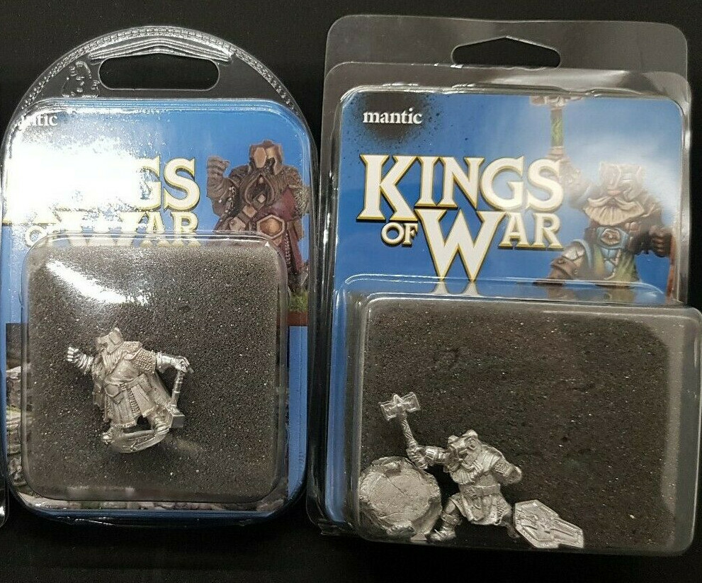 2 x Kings of War Miniatures Dwarf King and Dwarf Warsmith NEW NIB ...