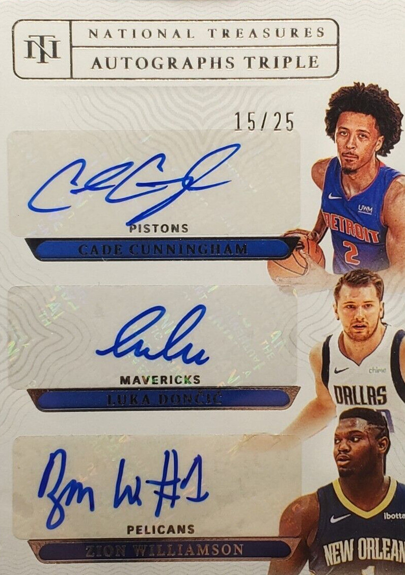 2021-22 Panini National Treasures - Triple Autographs #AT-10 Luka ...