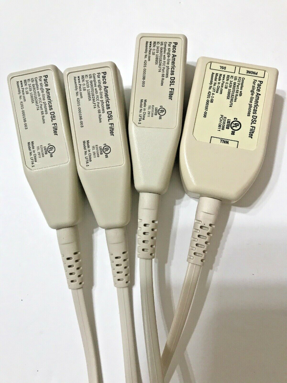 Pace Americas Lot of 4 DSL Filter Spliter DSL/Phone Cable Model LFT4-1 ...