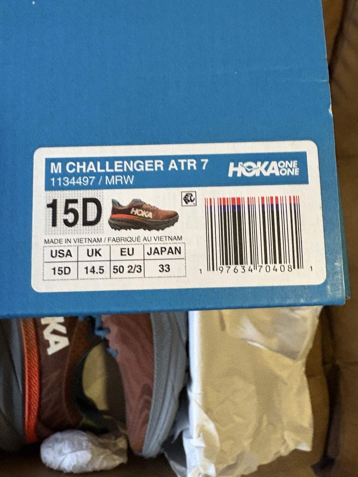 Hoka One One Challenger ATR 7 Men's Trail Running Shoes Rust & Blue ...