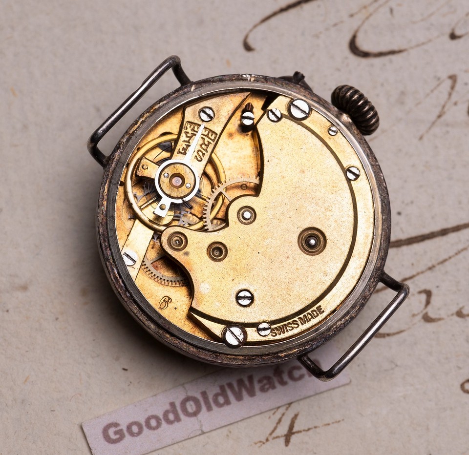 WW1 British Military Trench Watch Enamel Dial MACHINE GUN CORPS / TANK ...