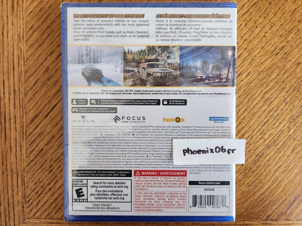 Brand New! SnowRunner US NA Release (Sony PlayStation 5 PS5) Factory ...