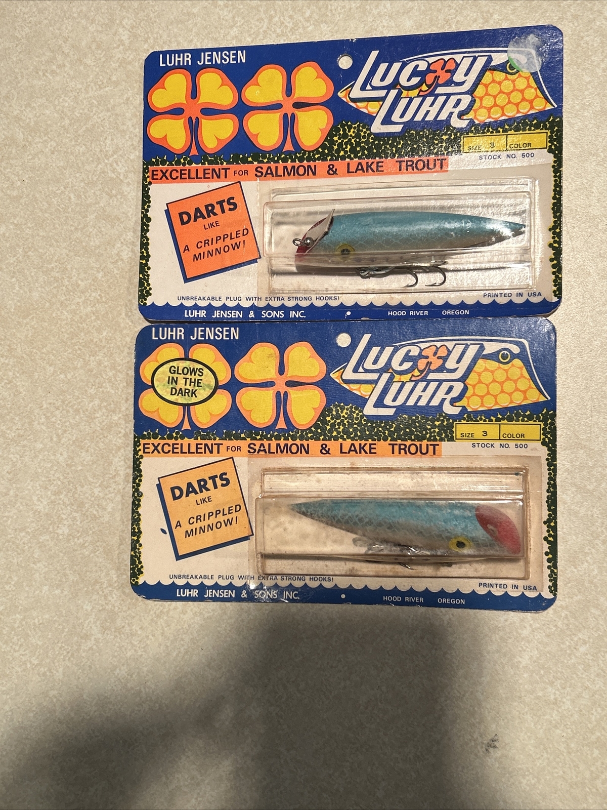 Vintage LUCKY LUHR Salmon Plug Fishing Lure Glow Luhr Jensen Lot Of 2 ...
