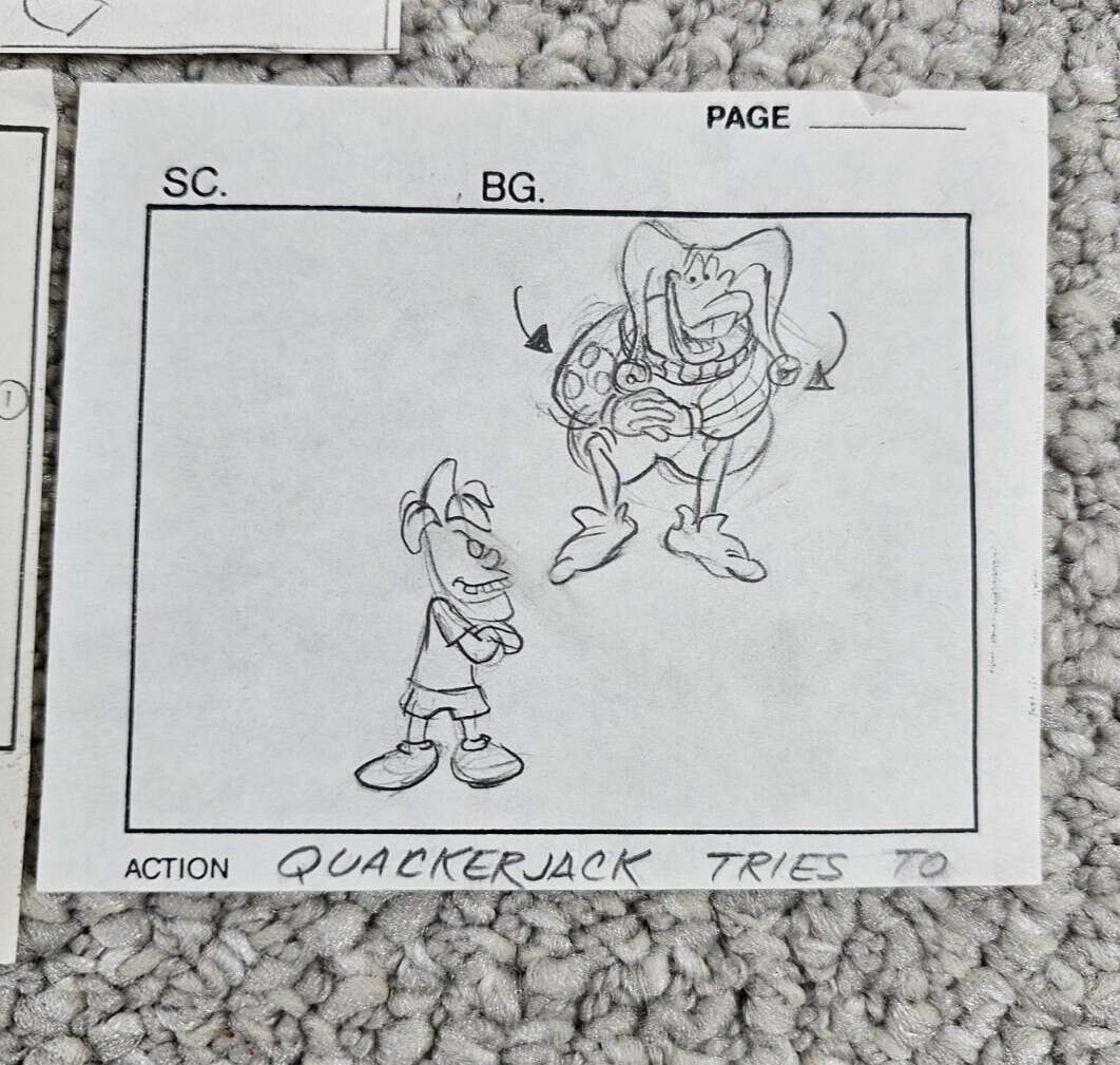 Lot 3 Rare Toon Disney Quack Pack Original Storyboard Art by Graig ...