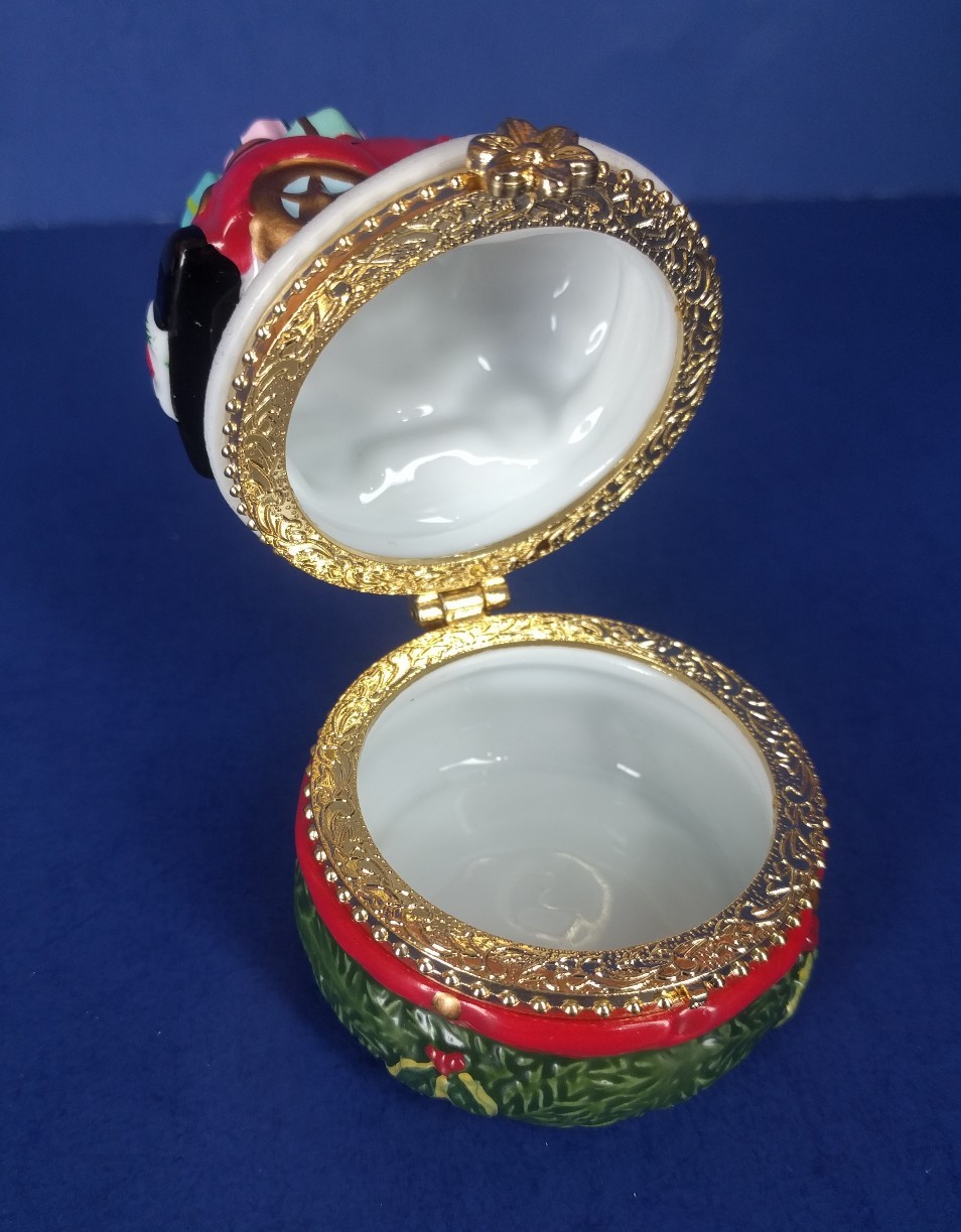 Christopher Radko 1999 Santa Claus Red Car Porcelain Hinged Trinket Box ...
