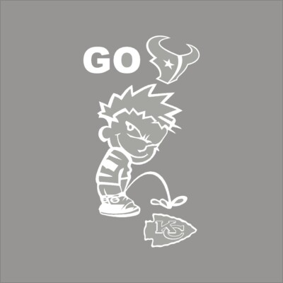 Go Texans Pee on Chiefs 1 Color NFL Window Wall Vinyl Decal Sticker | eBay