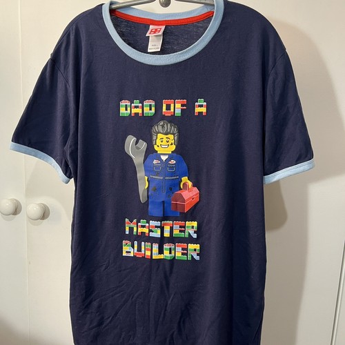 Dad Of A Master Builder T Shirt Mens Size L Navy Blue Lego | eBay Australia