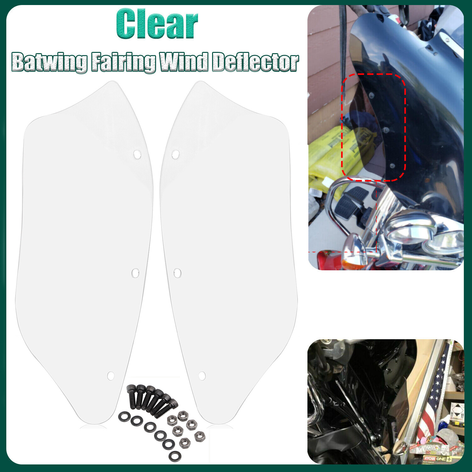 Clear Batwing Fairing Wind Deflectors Fit For Harley Night Train Road ...