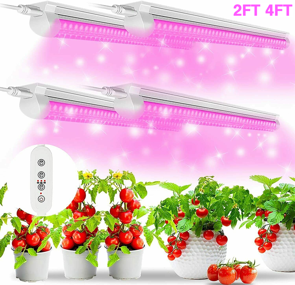 4-20 Pack T8 2FT/4FT LED Plant Grow Light LED Tube Full Spectrum Red ...