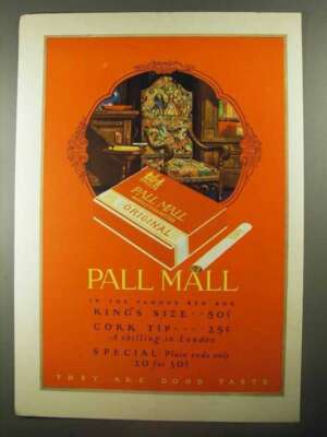 1925 Pall Mall Cigarettes Ad - Famous Red Box | eBay