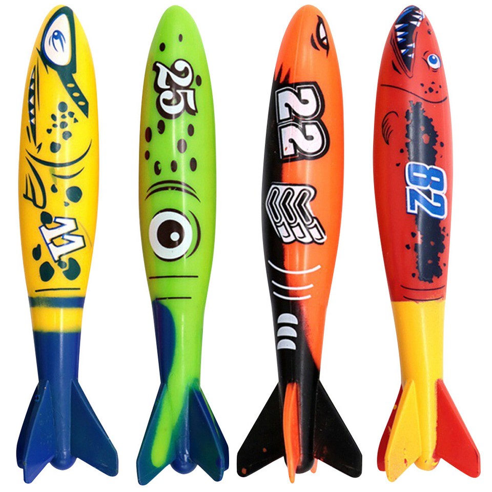 4Pcs Pool Games Sinking Toy Creative Swim Dive Toy Set for Kids Boys ...