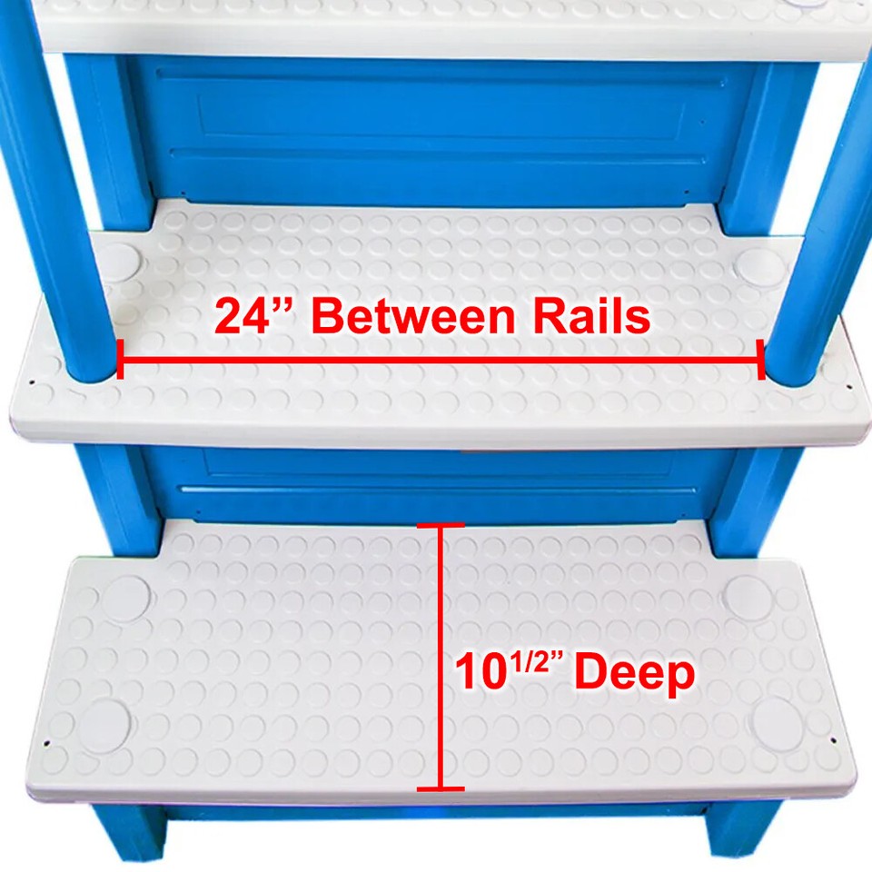 28" Wide Anti-Slip Pool Steps for Above Ground Swimming Pool (Various ...
