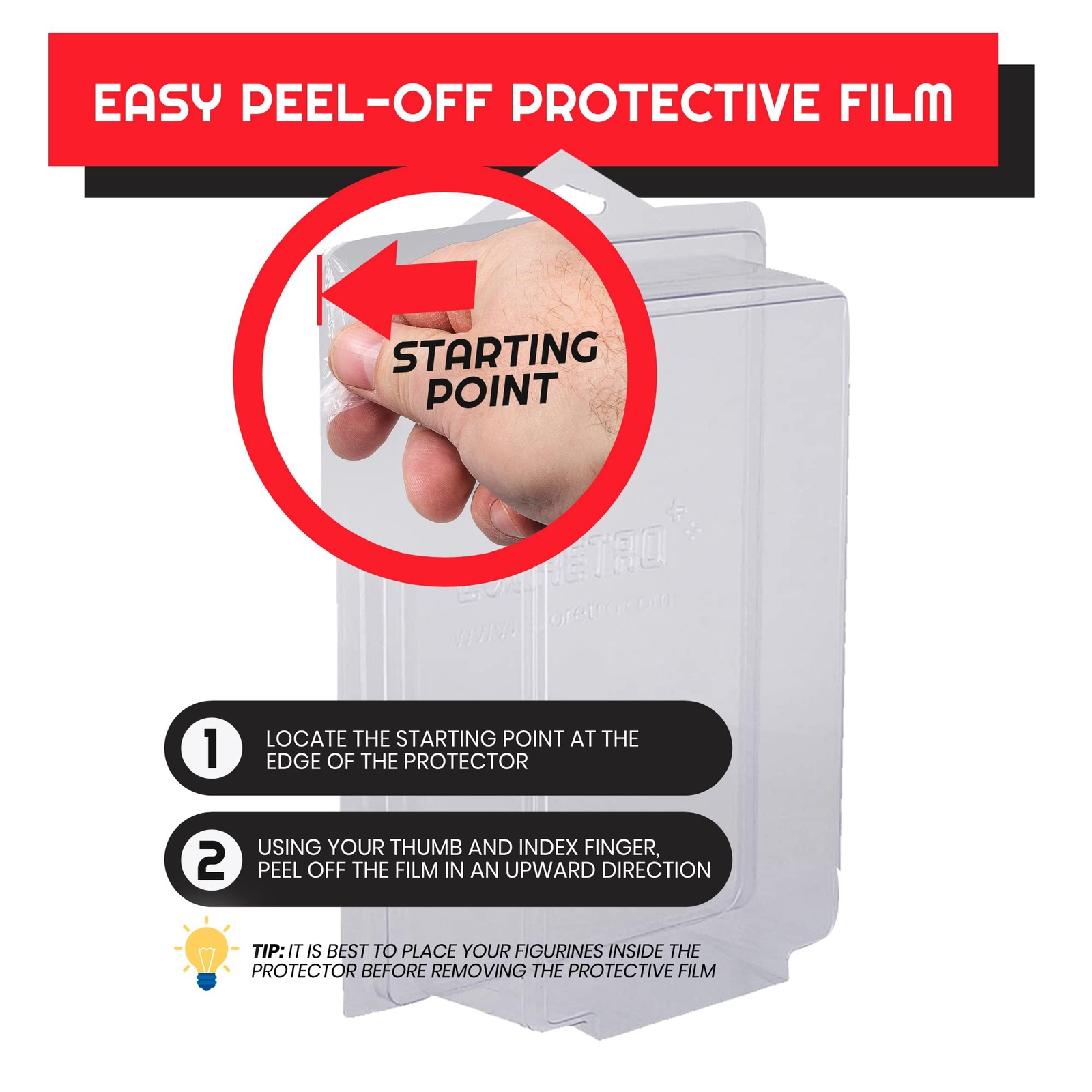 EVORETRO Action Figure Display Case Protector [25 Pack] Clear Clamshell ...