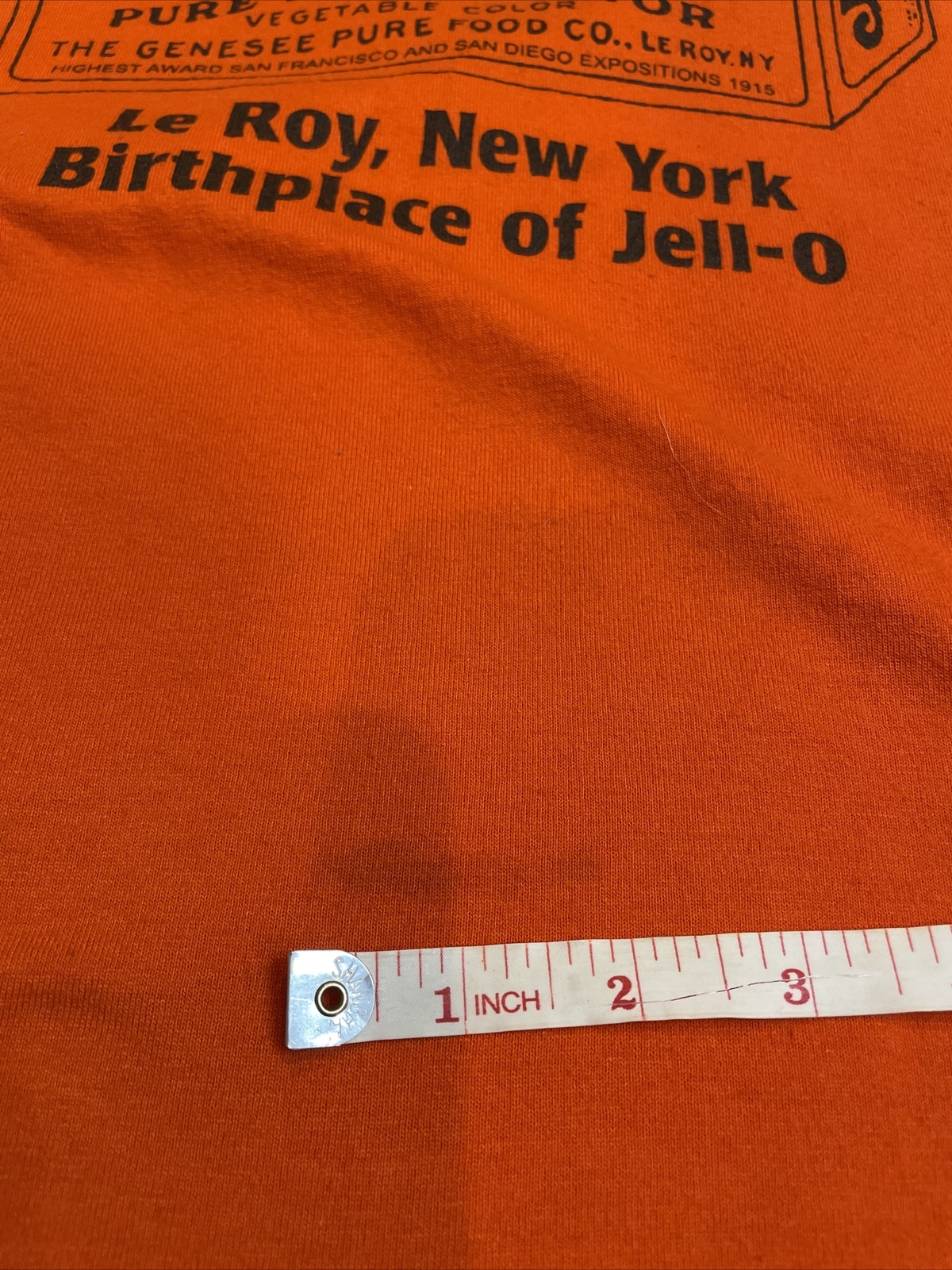 JELL-O TShirt LEROY NY BIRTHPLACE OF JELLO Orange Fruit Of The Loom ...