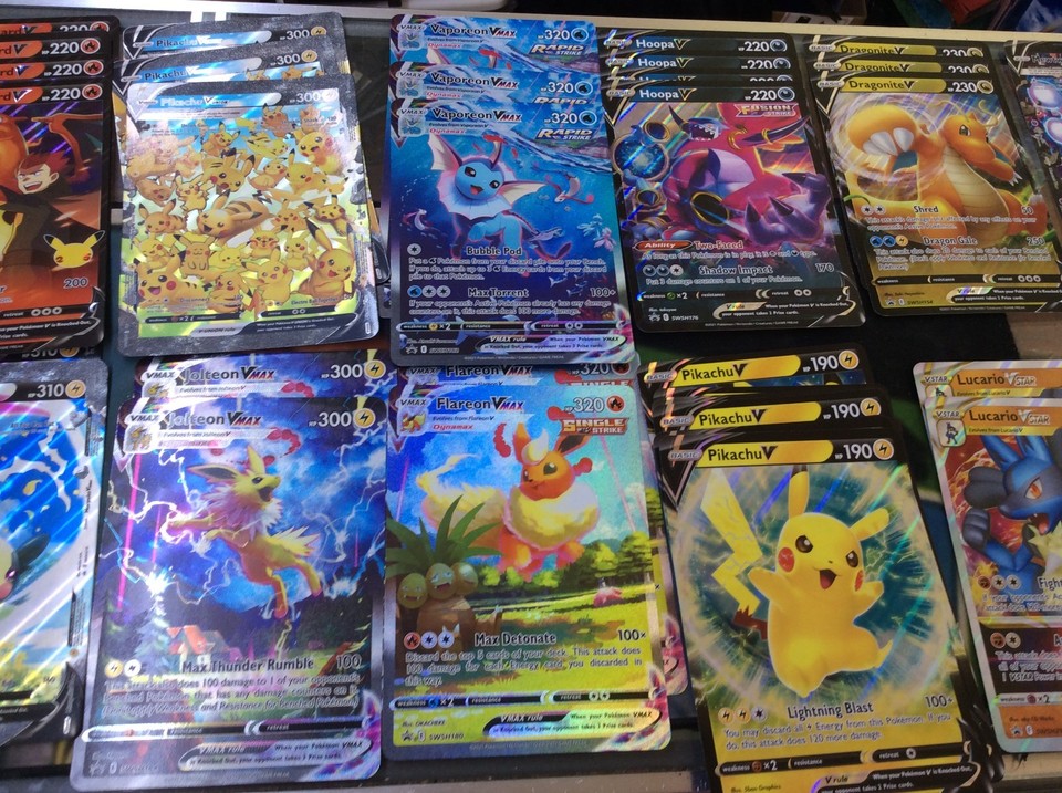 Lot of 63 Oversized Jumbo Pokemon Cards Vaporeon VMAX Jolteon VMAX ...