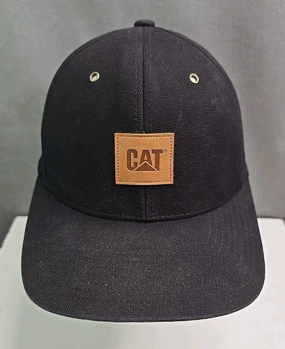 CAT Caterpillar hat OS flexfit snapback eyelet black cap with patch ...