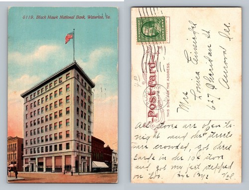 Waterloo, IA-Iowa, Black Hawk National Bank Building Old Vintage ...