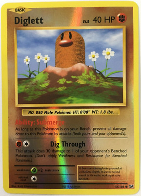 POKEMON DIGLETT lv.8 55/108 EVOLUTIONS COMMON REVERSE HOLO NEAR MINT ...