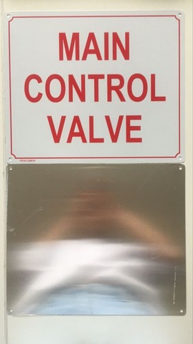 MAIN CONTROL VALVE SIGN (ALUMINUM 10X12) -REF24-1027 | eBay
