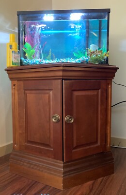 10 Gallon Glass Fish Tank w/ Aquarium Starter Kit LED Lighting Filter ...