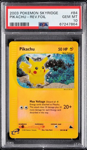 Pokemon Pikachu Skyridge Reverse Holo #84 PSA 10 Gem Mint POP 42 | eBay