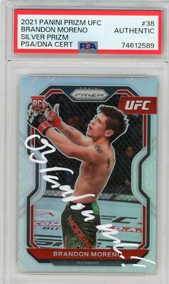 2021 Prizm Silver UFC Brandon Moreno RC On Card Auto PSA ITP COA Full ...